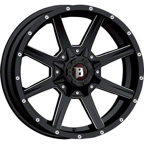 Ballistic Jeep Wrangler Razorback Gloss Black Milled Wheel; 17x9; 12mm ...