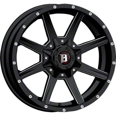 Ballistic Jeep Wrangler Razorback Gloss Black Milled Wheel; 17x9; 12mm ...
