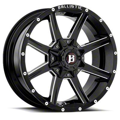 Ballistic Jeep Wrangler Razorback Gloss Black Milled Wheel; 17x9; -12mm ...