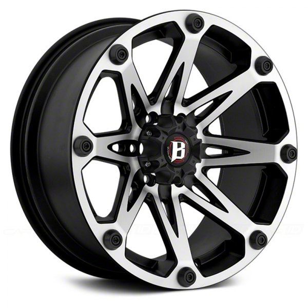 Ballistic Titan XD Jester Flat Black Machined 6-Lug Wheel; 18x9; 0mm ...