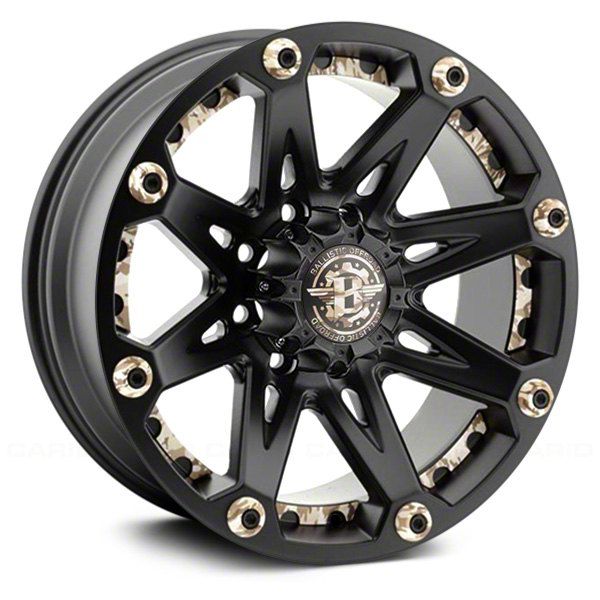 Ballistic Titan XD Jester Flat Black with Camouflage Accents 6-Lug ...