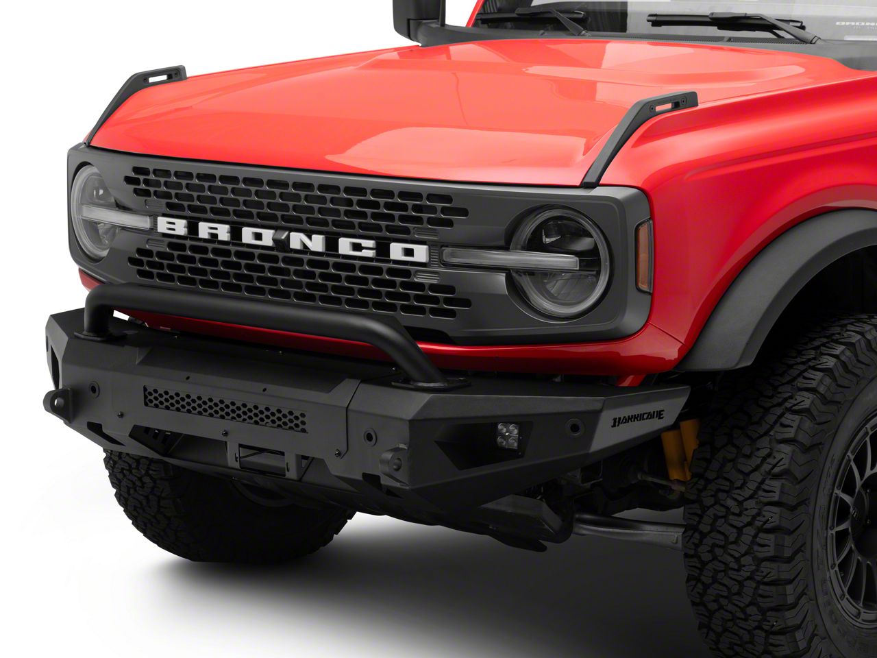 Barricade Bronco HD Plate Style Full Width Front Bumper with LED Fog ...