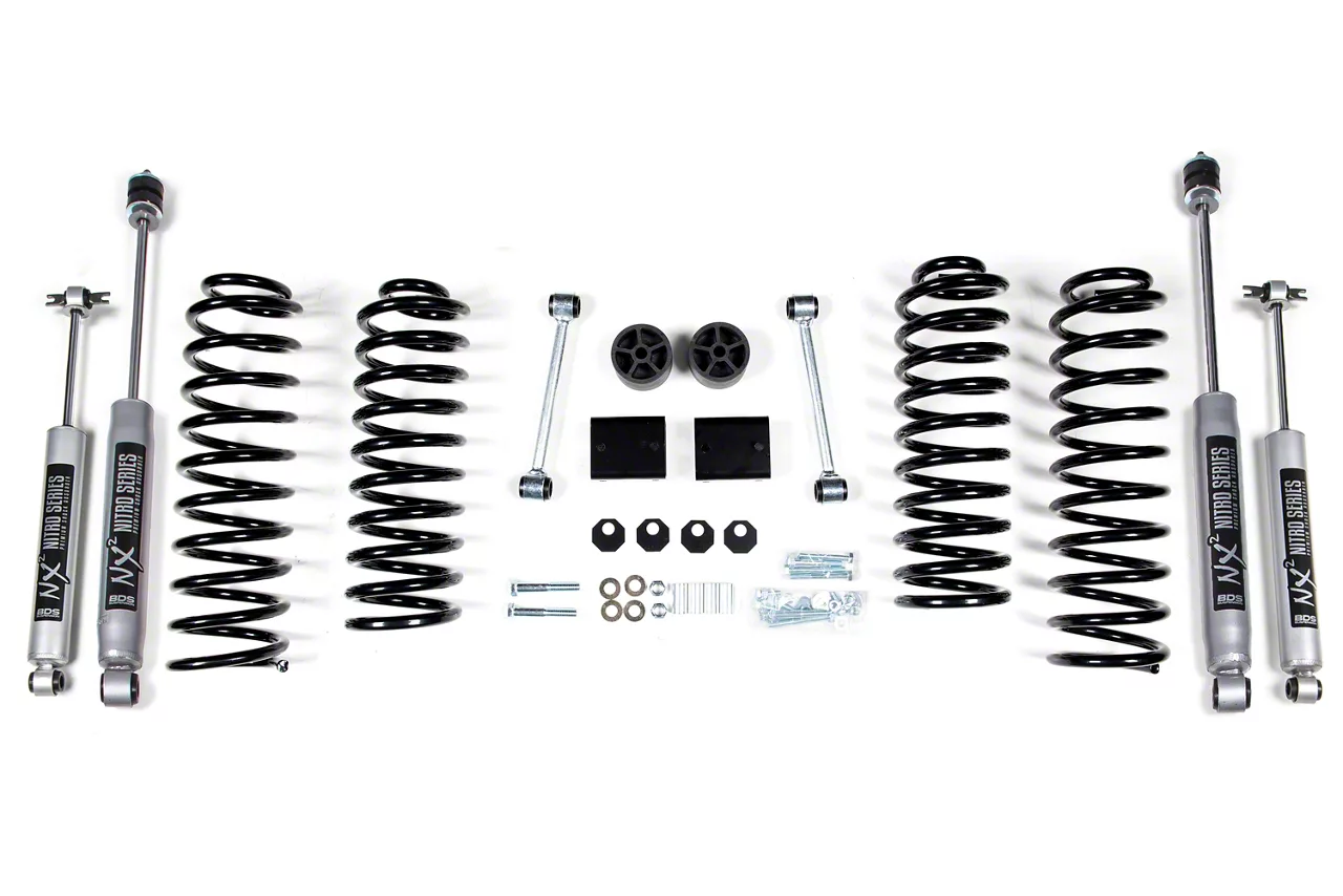 BDS Jeep Wrangler 2-Inch Coil Spring Suspension Lift Kit with NX2 Nitro ...