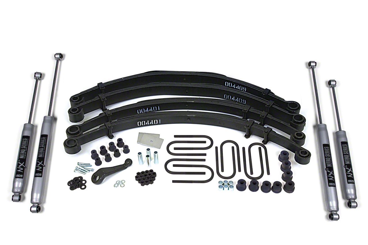 BDS Jeep Wrangler 4-Inch Leaf Spring Suspension Lift Kit with NX2 Nitro ...