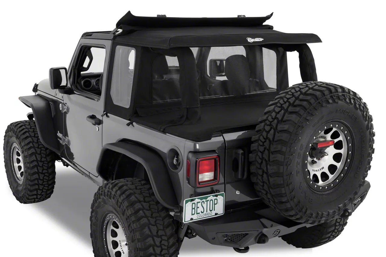 Bestop Jeep Wrangler Half Top Soft Top Conversion Kit; Black Diamond ...