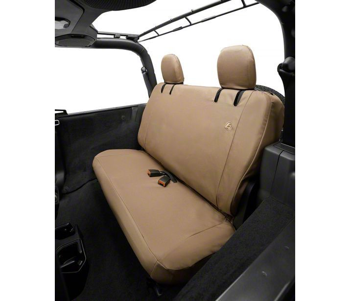 Bestop Jeep Wrangler Rear Seat Cover; Tan 29292-04 (18-25 Jeep Wrangler ...