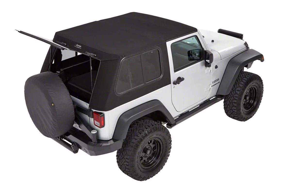 Bestop Jeep Wrangler Trektop Pro Hybrid Slantback Soft Top; Black Twill ...