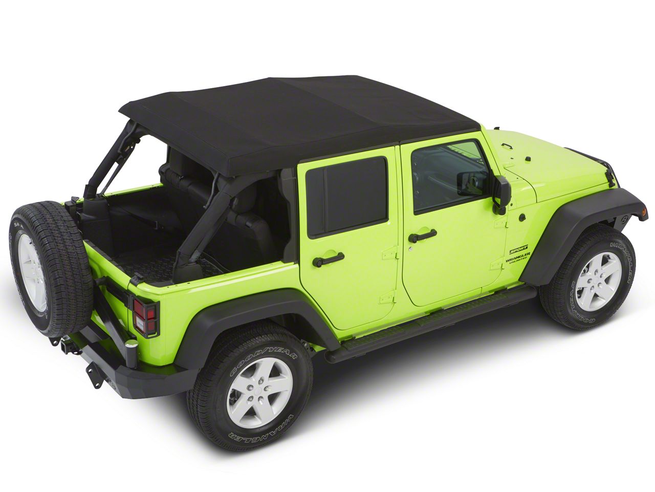 Bestop Jeep Wrangler Trektop NX Glide Soft Top; Black Twill 54923-17 ...