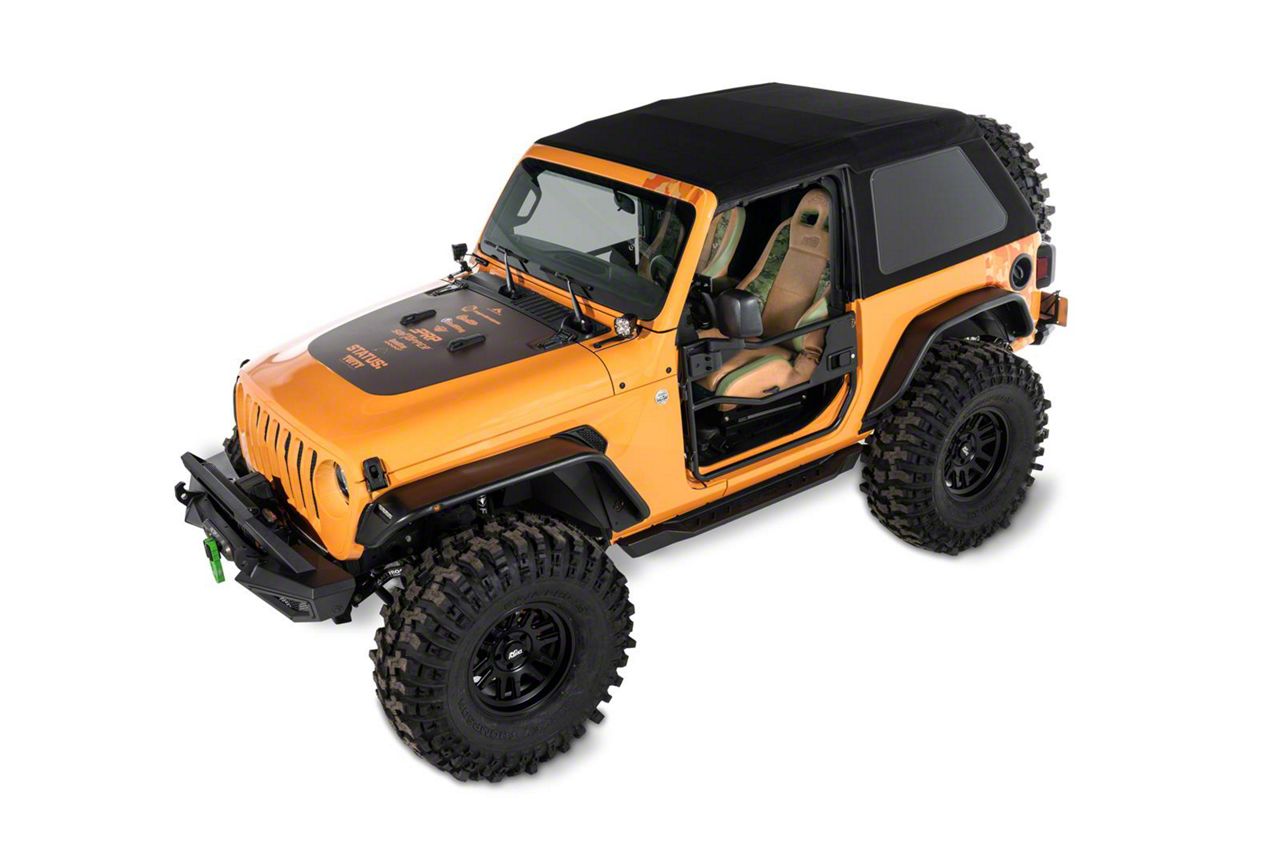 Bestop Jeep Wrangler Trektop Glide Slantback Soft Top; Premium Black ...