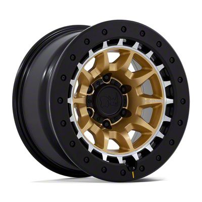 Black Rhino Tacoma Tusk Matte Gold with Machined Ring 6-Lug Wheel; 17x8 ...