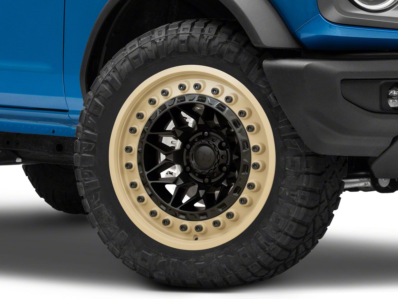 Black Rhino Bronco Alpha Matte Black with Sand Lip 6-Lug Wheel; 20x10 ...