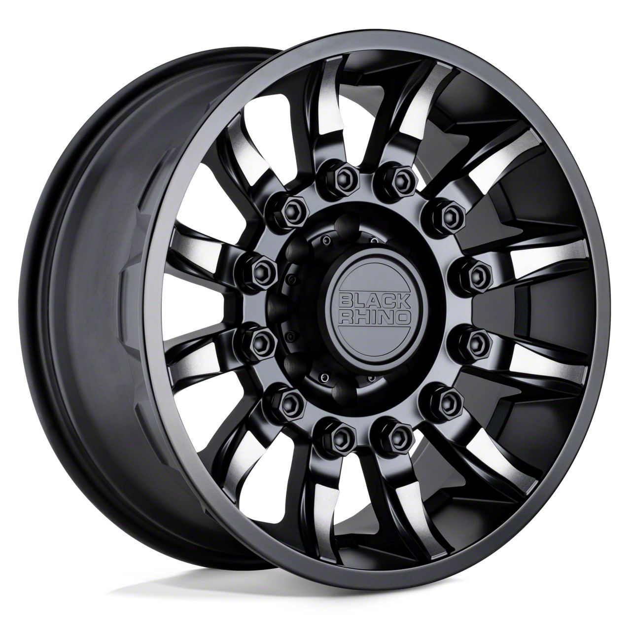 Black Rhino Jeep Wrangler Mission Matte Black with Machined Tinted ...