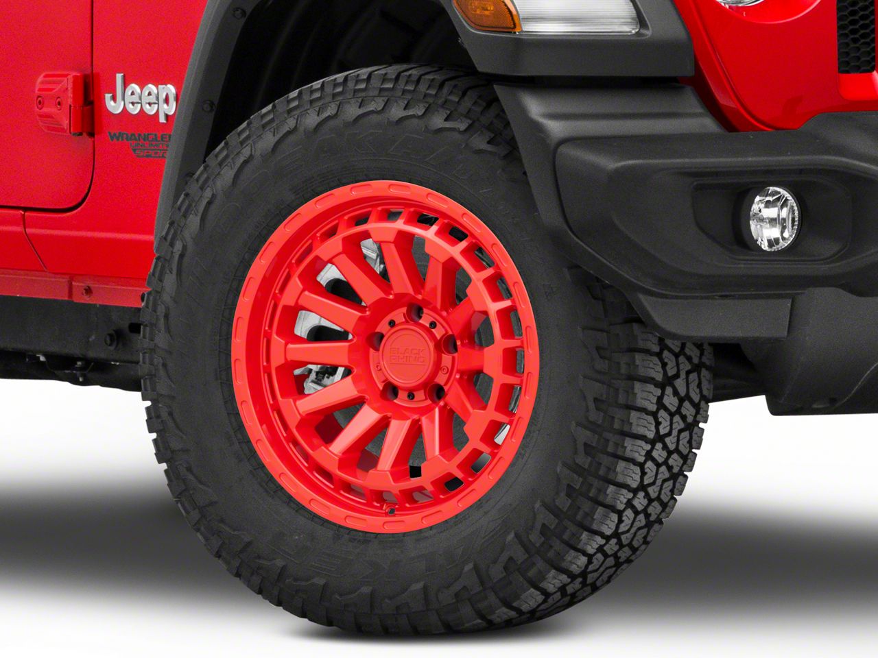 Black Rhino Jeep Wrangler Raid Gloss Red Wheel; 18x9.5; -18mm Offset ...