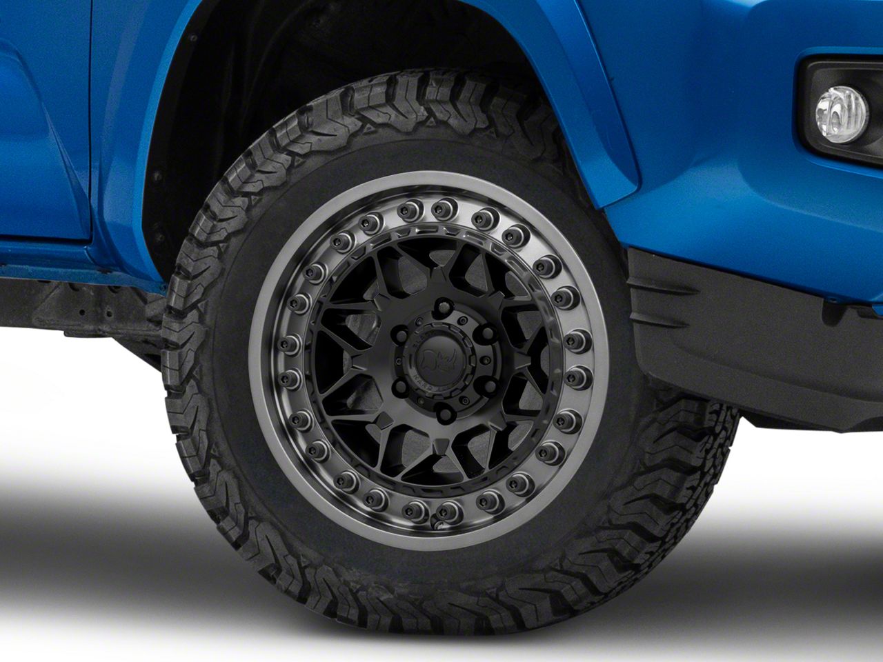 Black Rhino Tacoma Alpha Matte Black with Gunmetal Lip 6-Lug Wheel ...