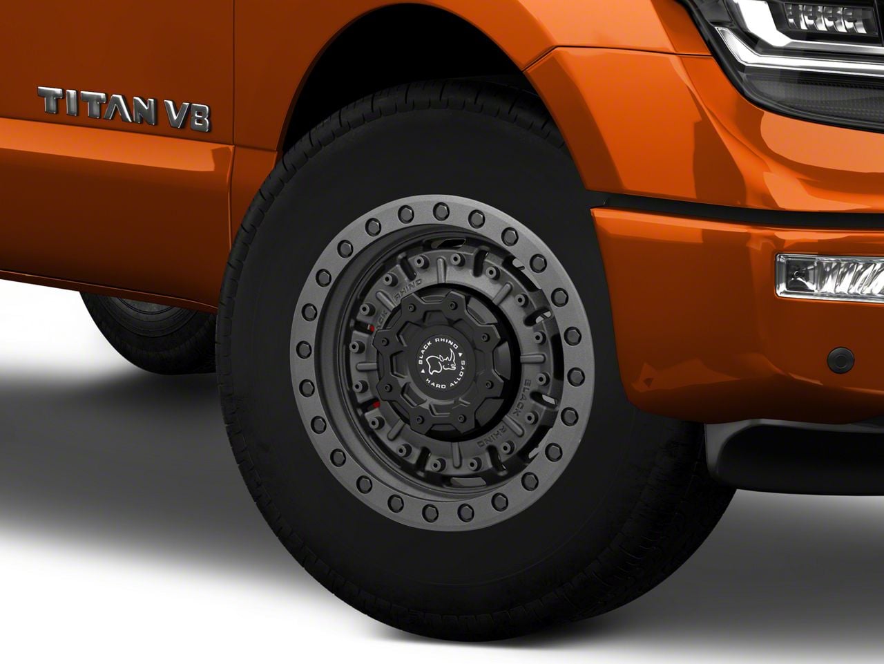 Black Rhino Titan Abrams Textured Matte Gunmetal 6-Lug Wheel; 18x9.5 ...