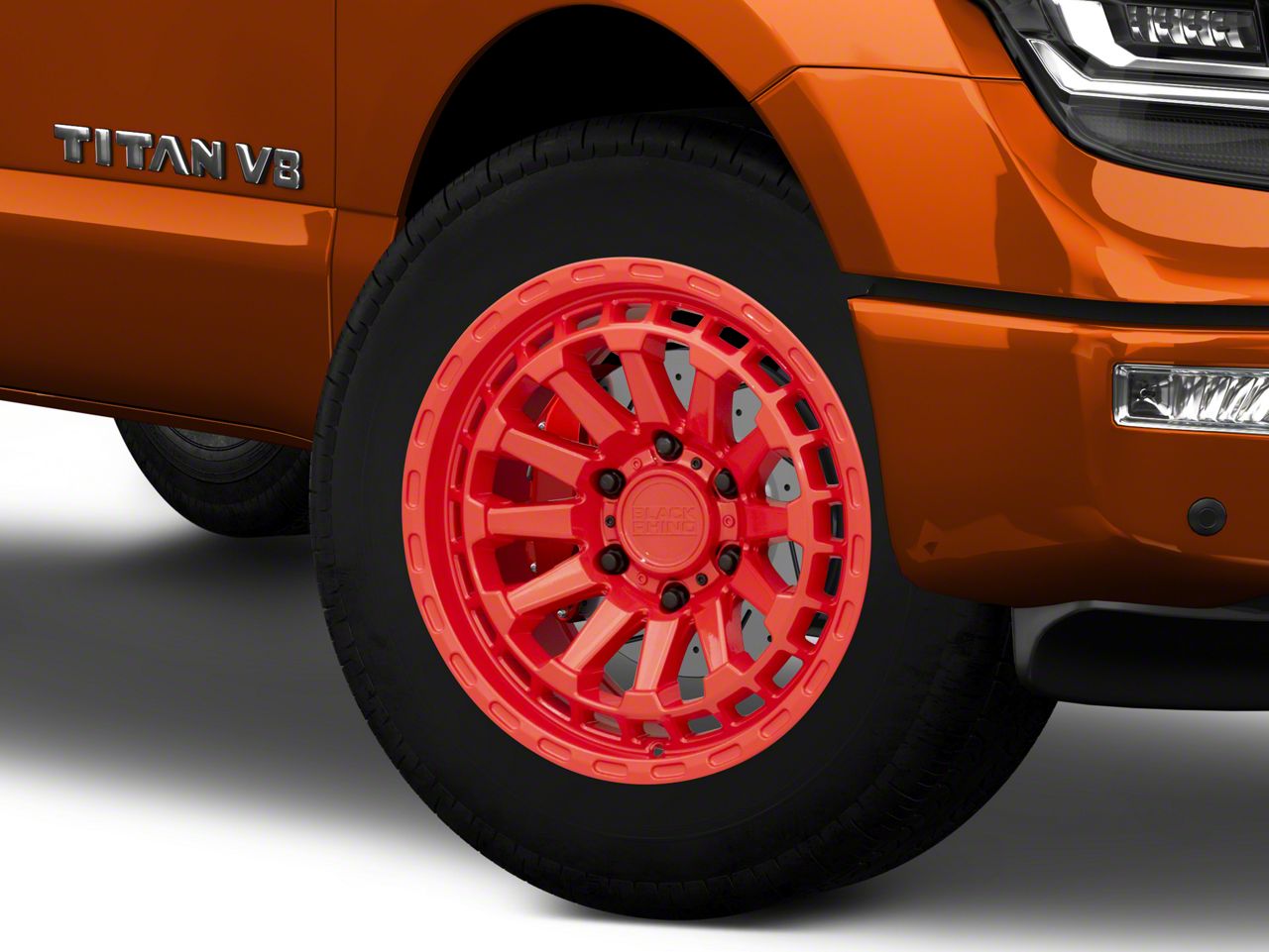 Black Rhino Titan Raid Gloss Red 6-Lug Wheel; 20x9.5; 12mm Offset ...