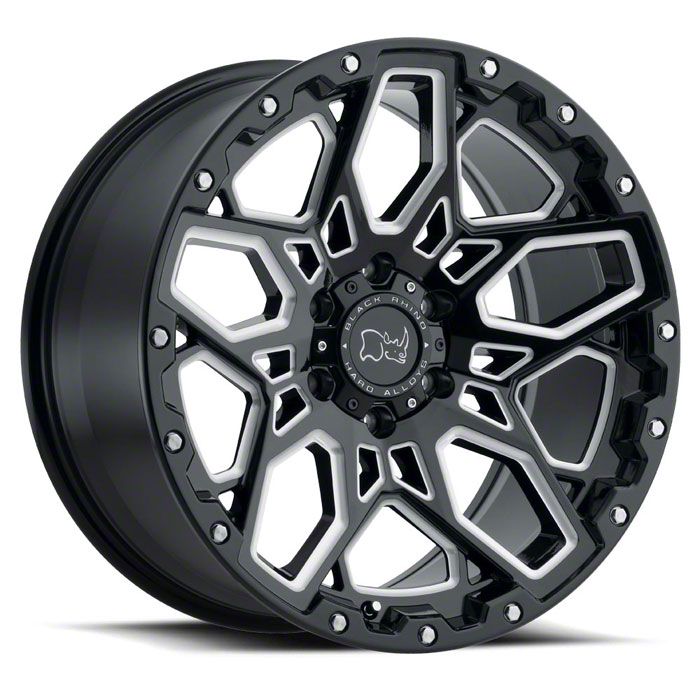 Black Rhino Titan Shrapnel Gloss Black Milled 6-Lug Wheel; 20x9.5; 12mm ...