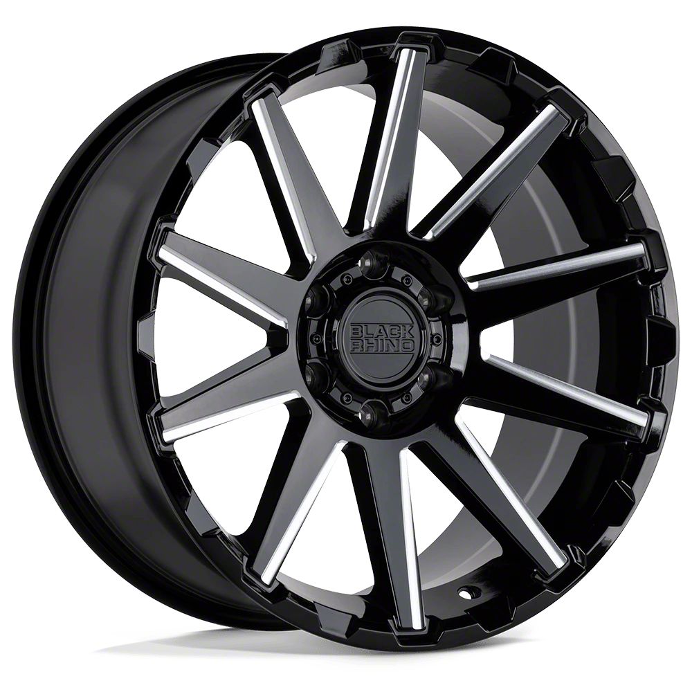 Black Rhino Titan Typhoon Gloss Black with Milled Spokes 6-Lug Wheel ...