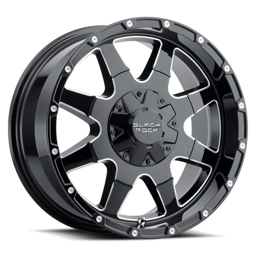 Black Rock Wheels Titan Fury I Gloss Black Milled 6-Lug Wheel; 18x9 ...
