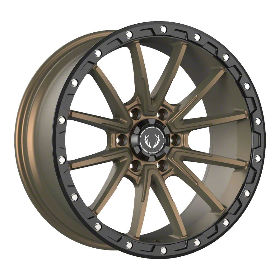Blackhorn Offroad Titan BH04 Bronze with Black Lip 6-Lug Wheel; 20x9 ...