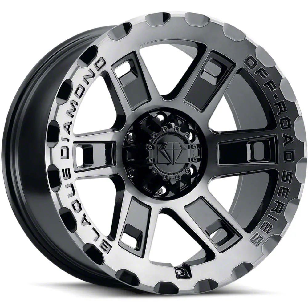 Blaque Diamond Wheels Bronco BD-O801 Gloss Black with Machine Face 6 ...