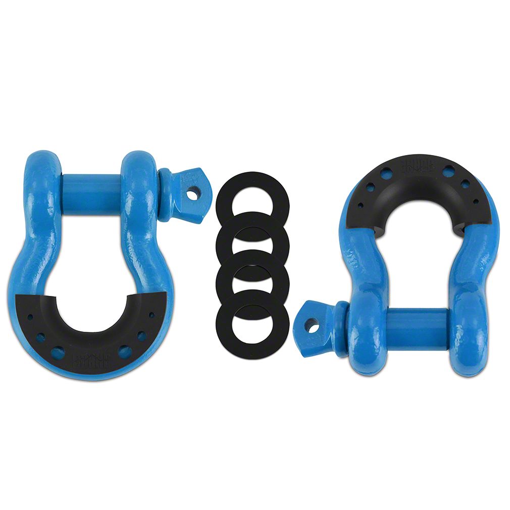 Frontier 3/4-Inch D-Ring Shackle Set; Blue - Free Shipping