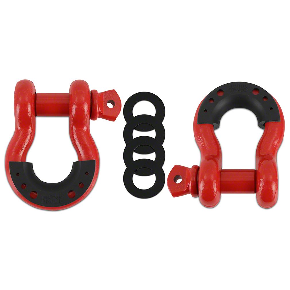 Frontier 3/4-Inch D-Ring Shackle Set; Red - Free Shipping