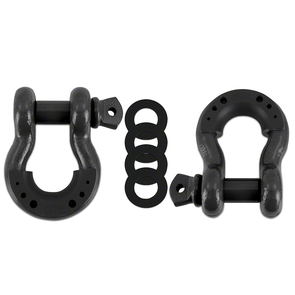 Jeep Gladiator 3/4-Inch D-Ring Shackle Set; Black - Free Shipping
