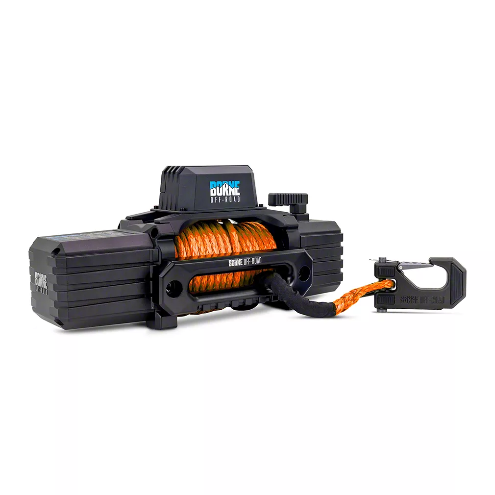 Jeep Wrangler 12,000 lb. Winch with Orange Synthetic Rope (Universal; Some Adaptation May Be ...