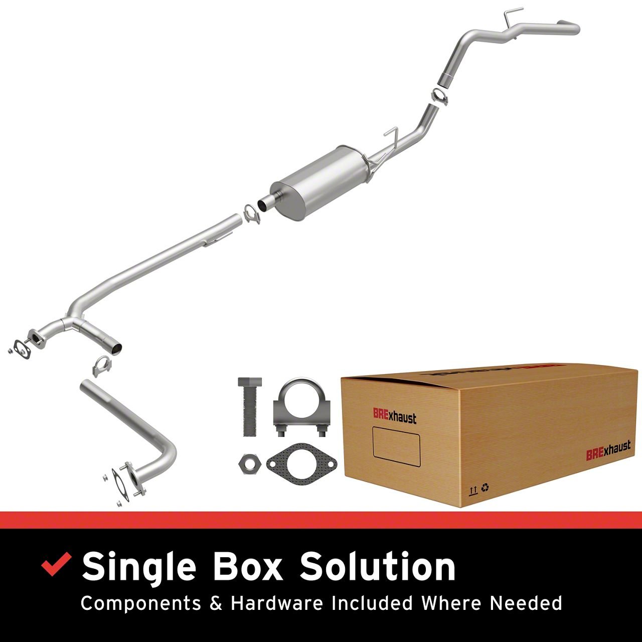 BRExhaust Frontier Direct-Fit Single Exhaust System; Side Exit 106-0144 ...