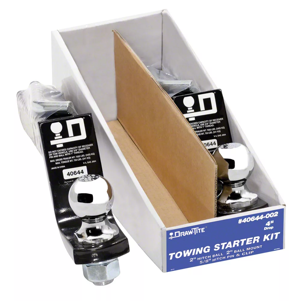 Bronco 2-Inch Receiver Hitch Towing Starter Kit with 2-Inch Ball; 4 ...