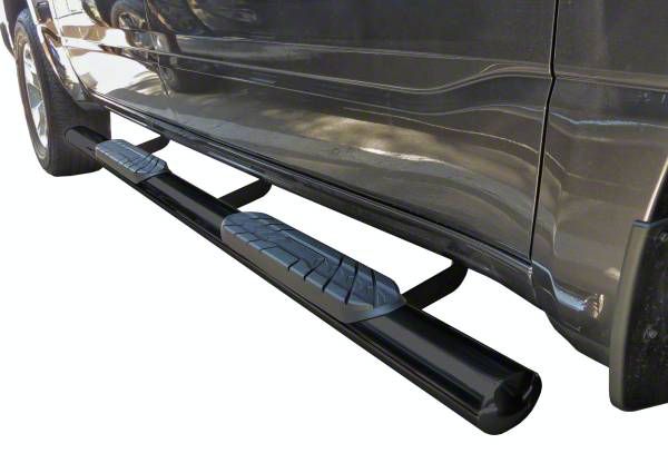 Bronco 4-Inch Straight Oval Side Step Bars; Rocker Mount; Semi-Gloss ...