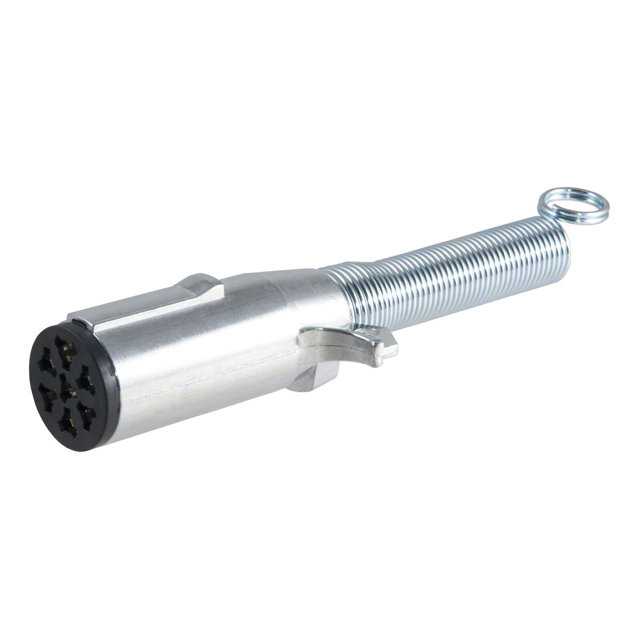 Bronco 7-Way Round Connector Plug with Spring; Trailer Side - Free Shipping