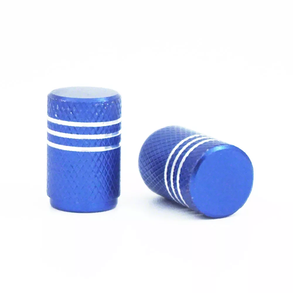 Bronco Aluminum Valve Stem Cap; Blue (Universal; Some Adaptation May Be ...