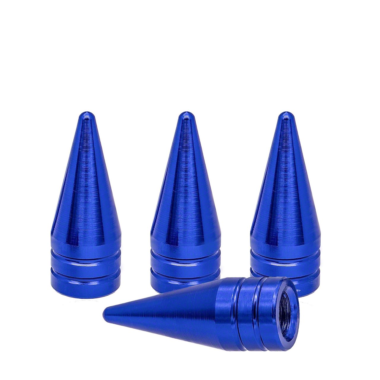Bronco Blue Spike Valve Caps; 4-Pack (Universal; Some Adaptation May Be ...