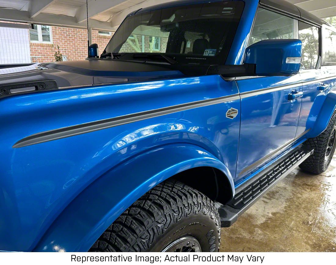 Bronco Body Accent Decals; Silver (21-26 Bronco 4-Door, Excluding ...