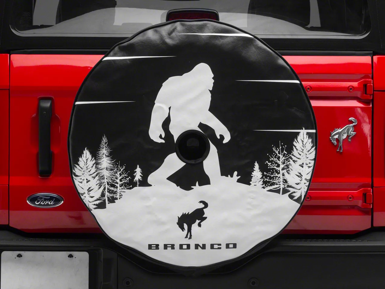 Bronco Bronco Sasquatch Spare Tire Cover with Camera Cutout; Black (21 ...
