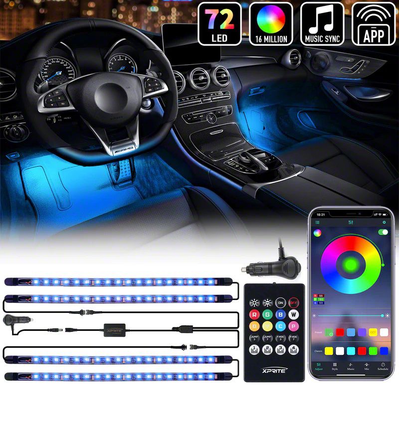 Bronco Celestial Series RGB LED Interior Cigarette Plug Light Set with ...