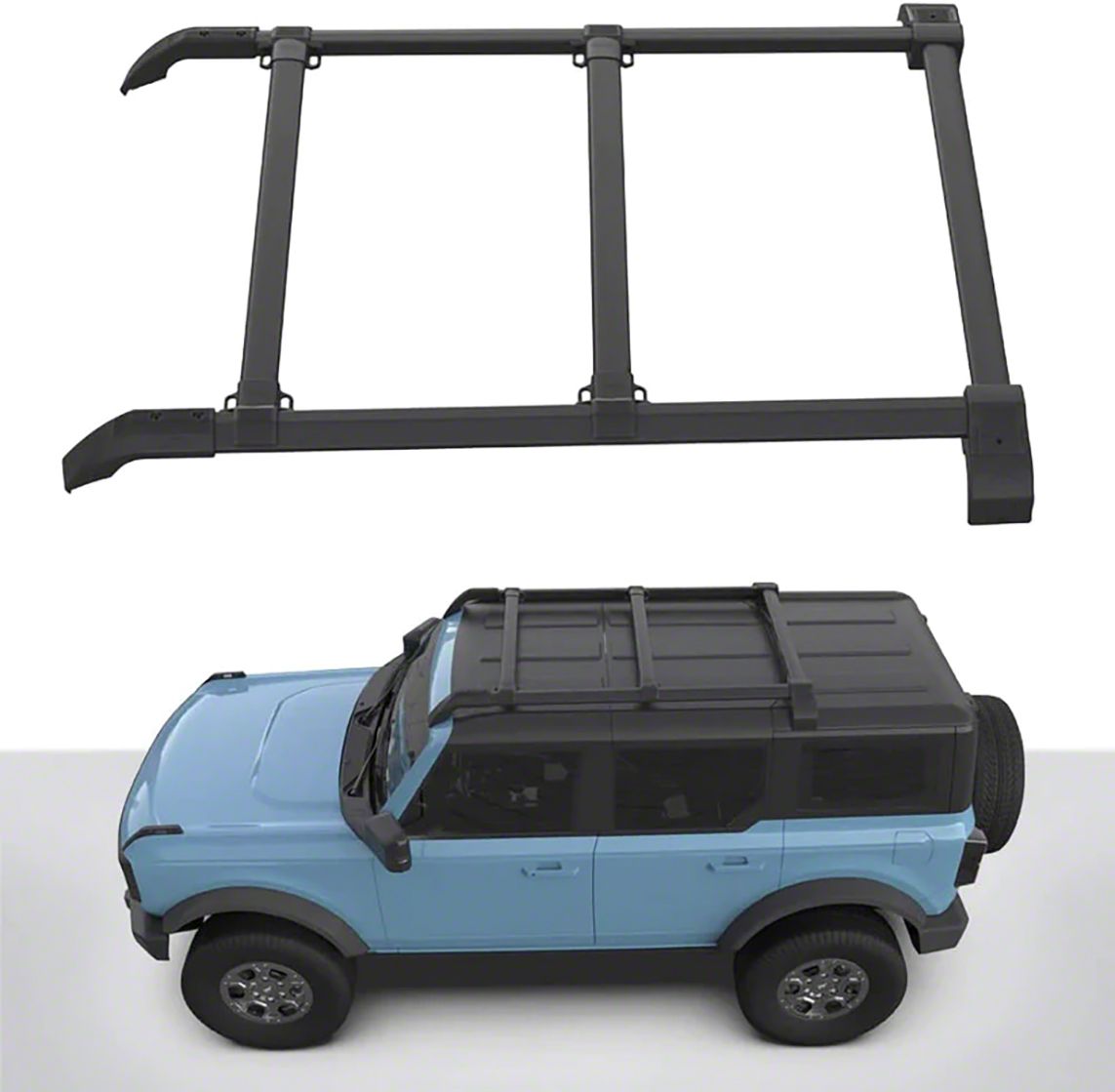Bronco Craftsmen Roof Rails with 2 Rear Cross Bars (21-25 Bronco 4-Door ...