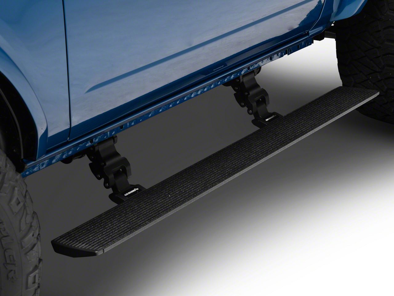 Go Rhino Bronco E-BOARD E1 Electric Running Boards; Protective Bedliner ...