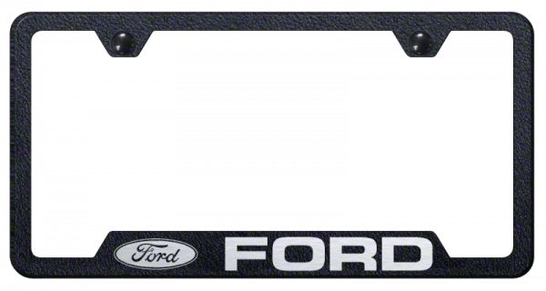 Bronco Ford Cut-Out License Plate Frame; Laser Etched Rugged Black ...