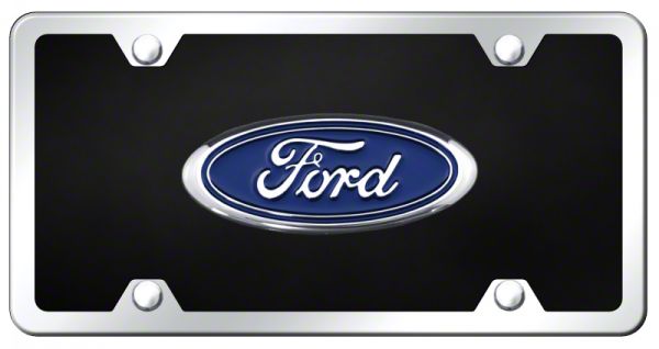 Bronco Ford Logo License Plate; Chrome (Universal; Some Adaptation May ...