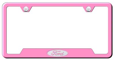 Bronco Ford Logo Only Laser Etched Cut-Out License Plate Frame; Pink ...