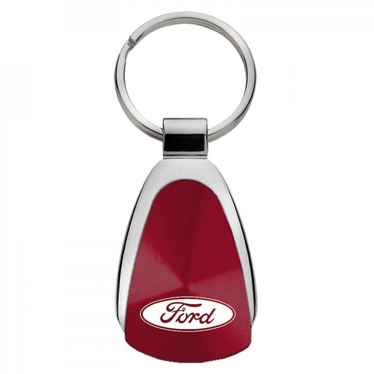 Bronco Ford Teardrop Key Fob; Burgundy - Free Shipping