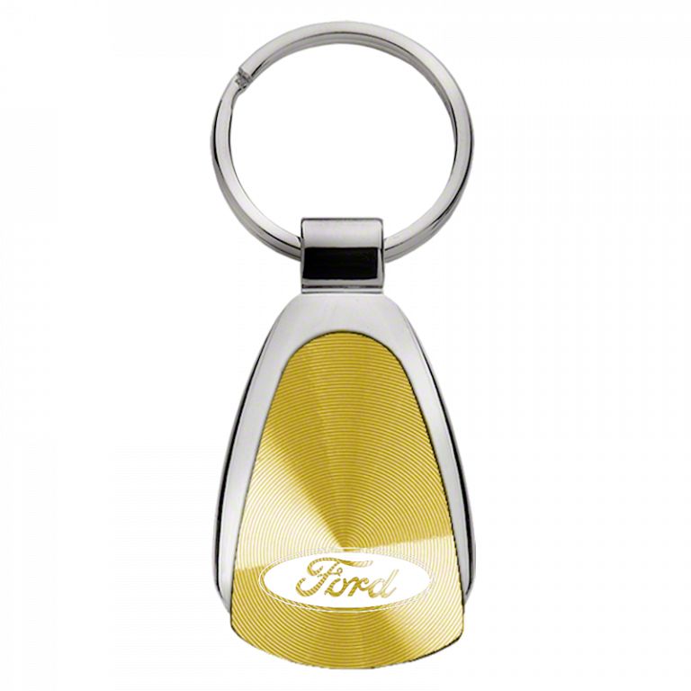 Bronco Ford Teardrop Key Fob; Gold - Free Shipping