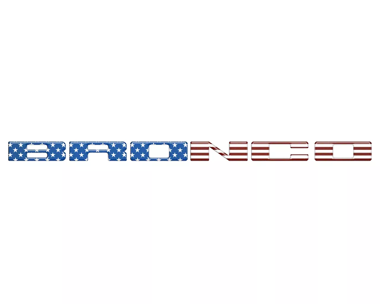 Bronco Front Grille Letter Overlays; American Flag (21-26 Bronco ...