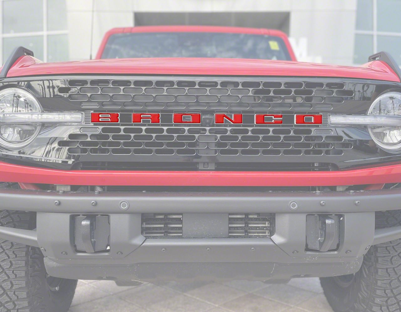 Bronco Front Grille Letter Overlays; Forged Carbon Fiber (21-24 Bronco ...