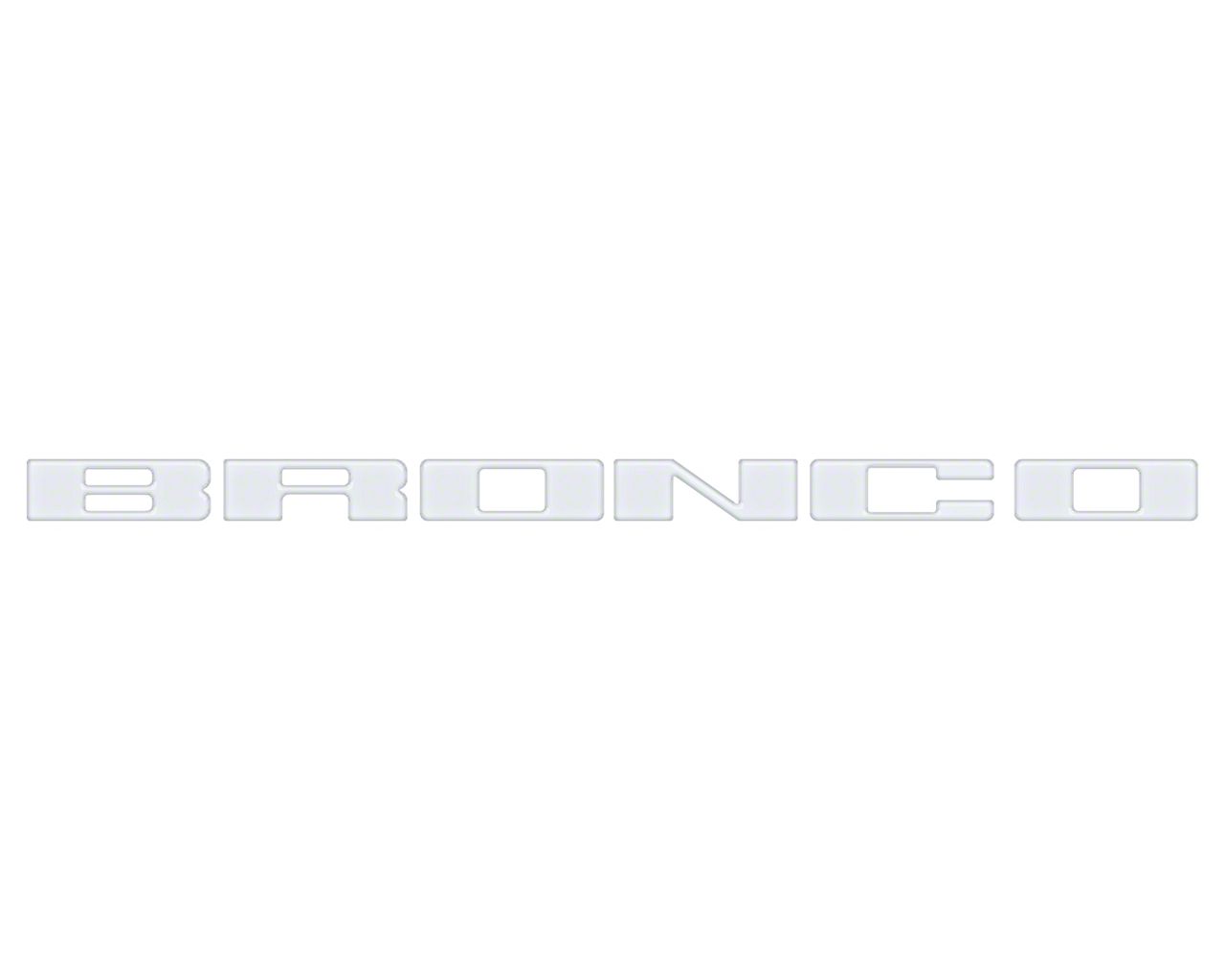 Bronco Front Grille Letter Overlays; Gloss White (21-25 Bronco ...