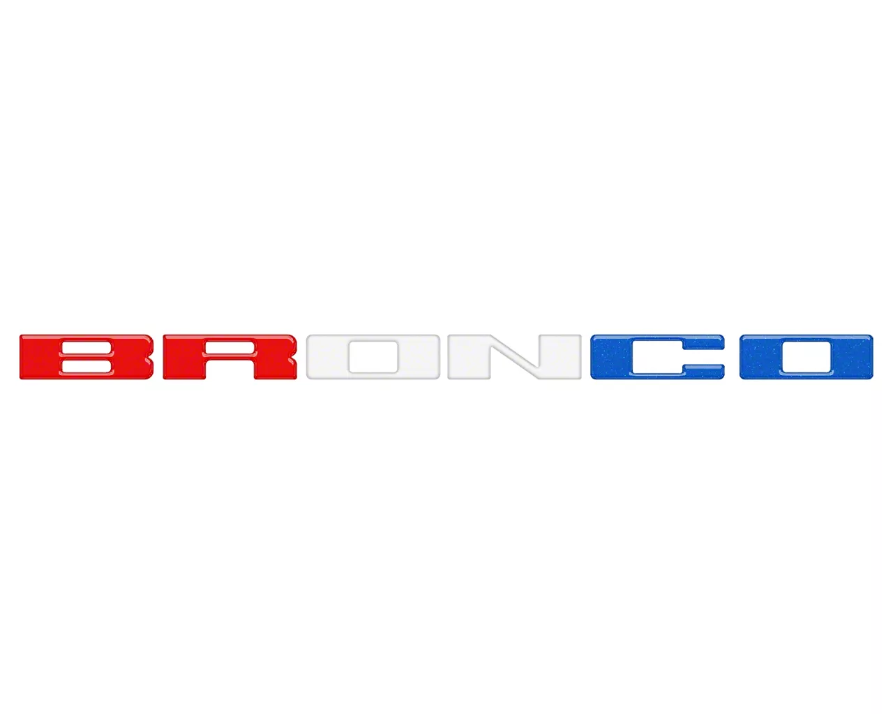 Bronco Front Grille Letter Overlays; Red/White/Blue Combo (21-25 Bronco ...