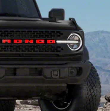 Bronco Front Grille Letter Vinyl Overlays; Matte Black (21-25 Bronco ...